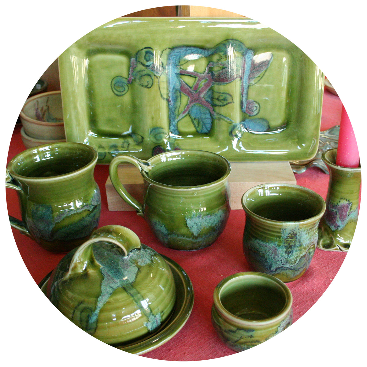Spring Green Collage – Greig Pottery Ltd